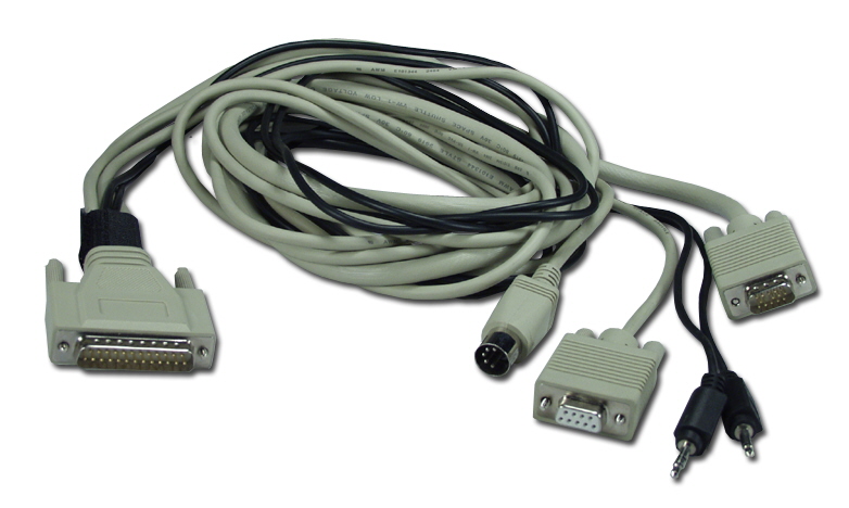 CATPC-06 - 6ft PC/AT Keyboard/Video/Mouse/Audio DB25 KVM Combo Cable