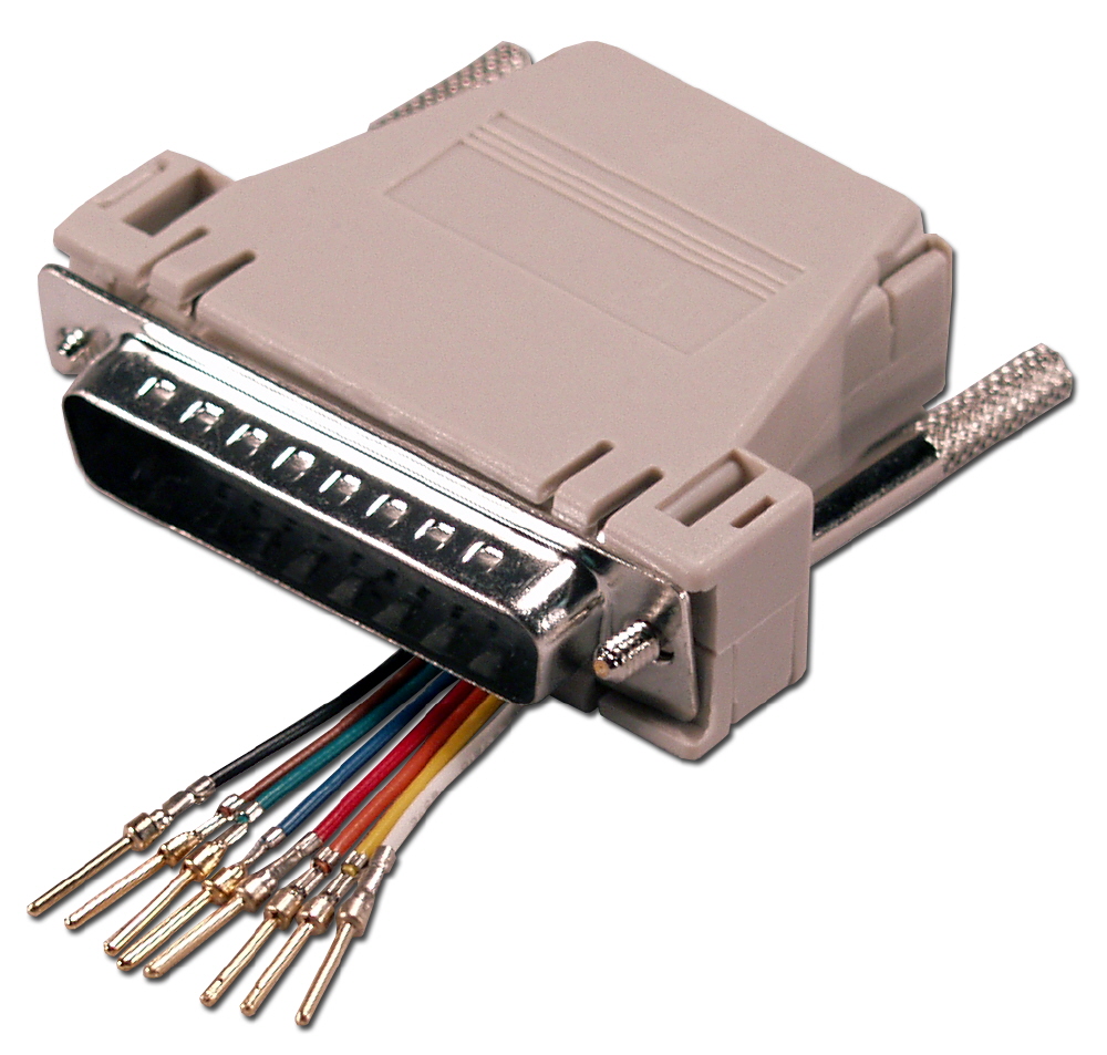 CC342B - DB25 Male to RJ45 Female Bulk Serial/Terminal Modular Adaptor