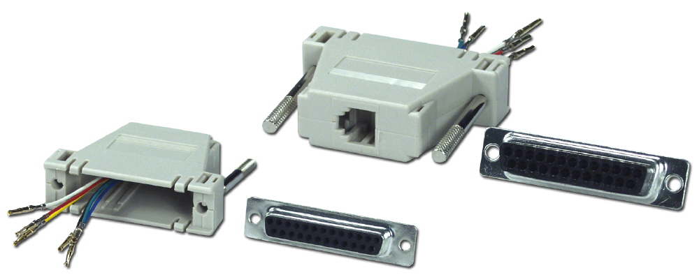 CC435B - DB25 Female to RJ12 Female Serial/Terminal Modular Bulk Adaptor
