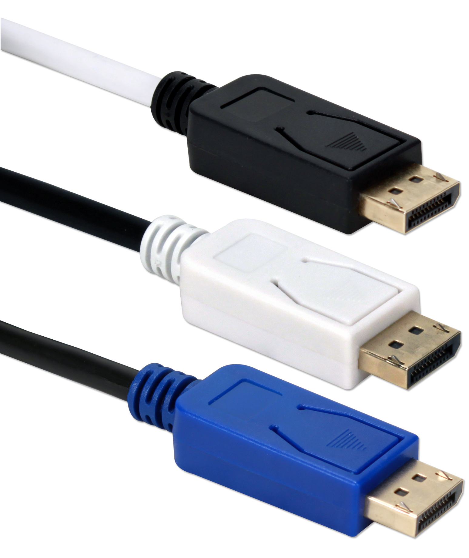 DPM-10-3PBW - 3-Pack 10ft DisplayPort UltraHD 4K Cable with Black, Blue ...