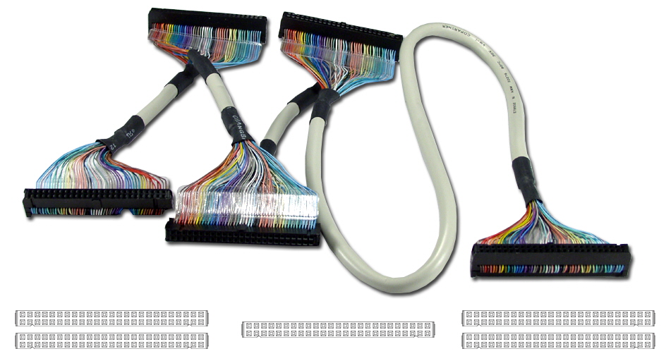 SCSIR-4 - 45 Inches SCSI IDC50 Four Drives Gray Round Internal Cable